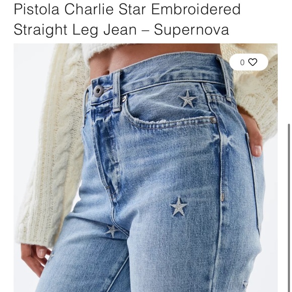pistola | Jeans | Pistola High Rise Embroidered Charlie Jeans Nwt Size ...